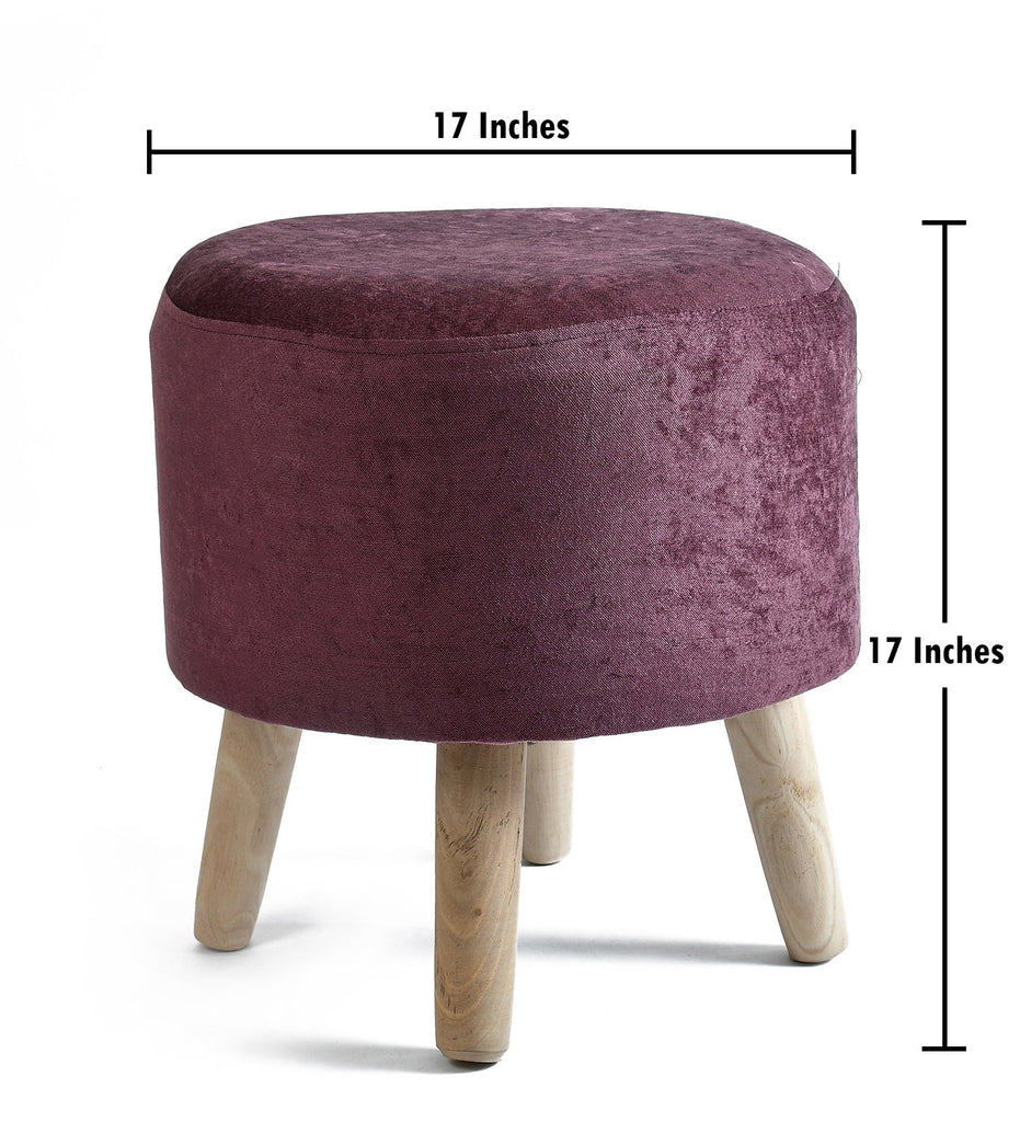 Purple Velvet Wooden Stool – PrestoBazaar